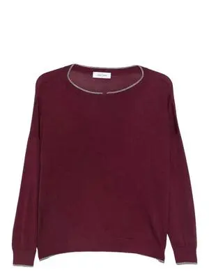 GRAN SASSO Contrasting-trim Top - Purple