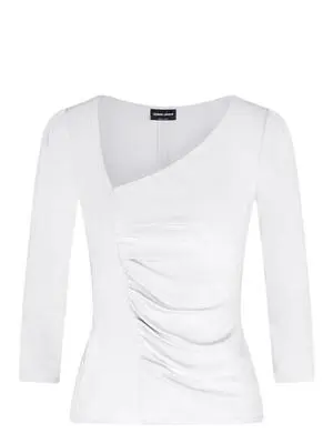 Giorgio Armani Asymmetric Ruched Top - Neutrals