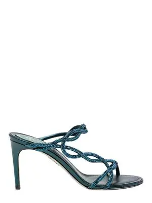 Rene Caovilla 80mm Braid Sandals - Blue