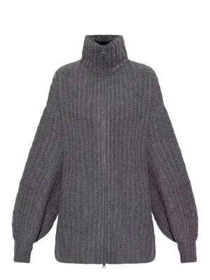 LISA YANG Balloon-sleeve Zip Cardigan - Grey