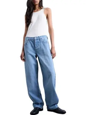 Topshop Lowrie Low-rise Baggy Jeans - Medium Blue