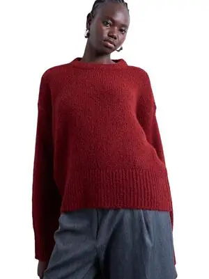Topshop Crewneck Pullover - Red
