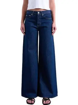 Topshop Horizon Wide Leg Jeans - Medium Blue