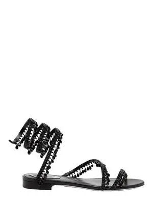 Rene Caovilla Chandelier Embellished Sandals - Black
