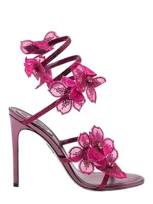 Rene Caovilla 105mm Floriane Embellished Sandals Pink