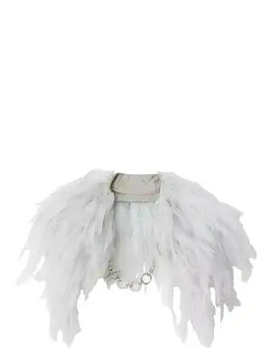 Burberry Faux-feather Collar - White