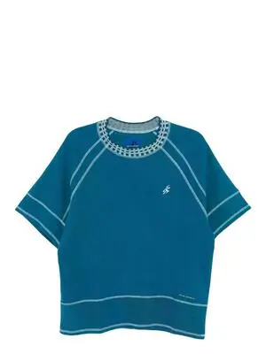 Asics Slogan-embroidered T-shirt - Blue