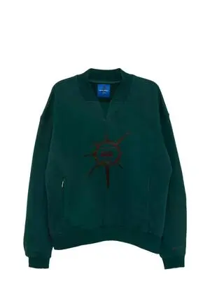 Asics Graphic-embroidered Long-sleeve Sweatshirt - Green