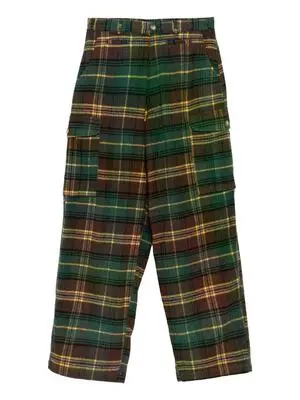 SKY HIGH FARM WORKWEAR Flannel Cargo Pants - Green