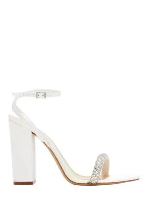 Schutz 105mm Eve Crystal-embellished Block-heel Sandals - Silver