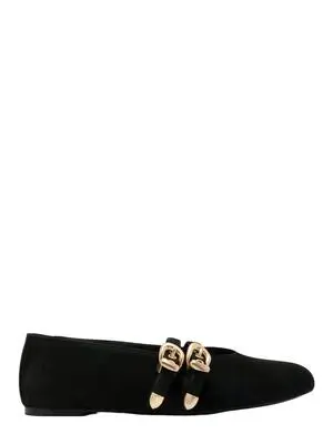 STUART WEITZMAN Maven Buckle-strap Ballerina Flats - Black