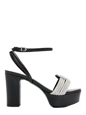 Schutz 105mm Bosa Crystal-embellished Platform Sandals - Black