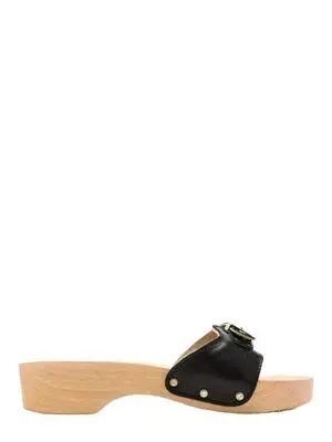 DR. SCHOLL'S SHOES 40mm Buckle-fastening Wooden Sandals - Black