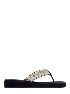 Schutz Crystal-embellished Platform Sandals - Black