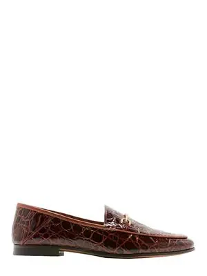 Sam Edelman Croc-effect Leather Loafers - Brown