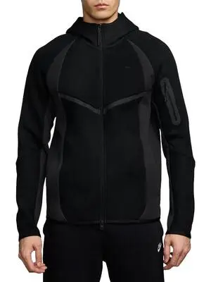 Nike Tech Colorblock Full Zip Fleece Windrunner Jacket - Black/anthracite
