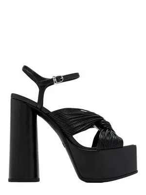 Michael Kors 140mm Alessia Knotted Platform Sandals - Black