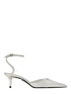 Schutz Elise Metallic Ankle-strap Pumps - Silver