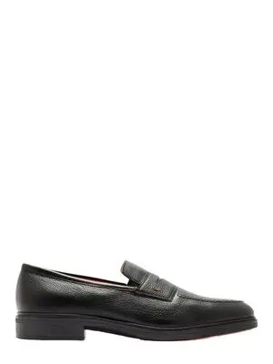Santoni Leather Loafers - Black