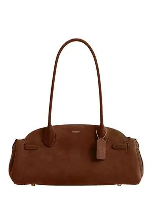 COACH Empire Carryall Suede Shoulder Bag - Brown
