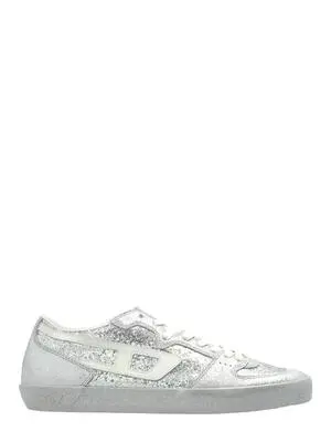 DIESEL® S-leroji-d1 Glittered Panelled Sneakers - Silver