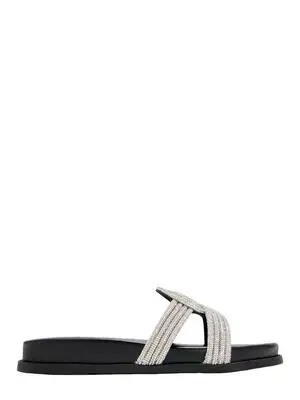 Schutz Knotted Embellished Papete Sandals - Silver