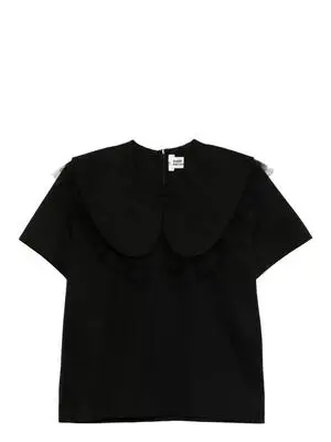 Noir Kei Ninomiya Ruffled Lace Top - Black
