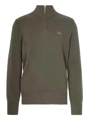 Lacoste Zip-up Wool Sweater - Green