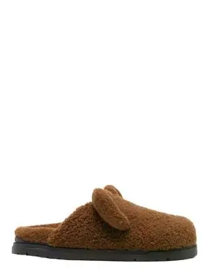 Fendi Shearling Mules - Brown