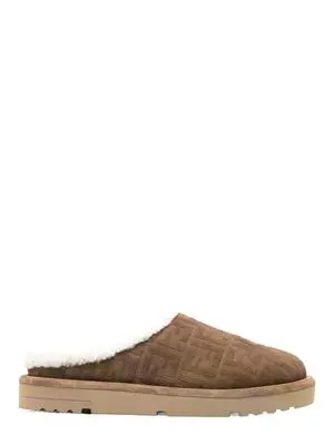 Fendi Afterski Crosta Ff Clogs - Brown