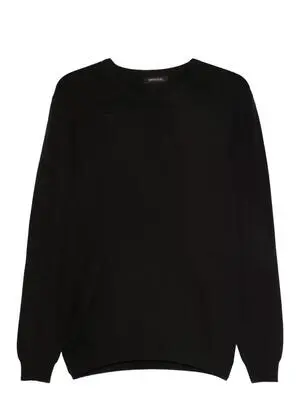 Imperial Crew Neck Fine Knit Jumper - Black