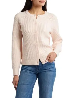 Caslon Cozy Ribbed Cardigan - Pink Fresco
