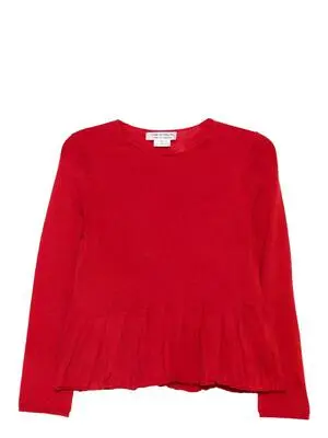 Comme Des Garçons Pleated Knit Top - Red