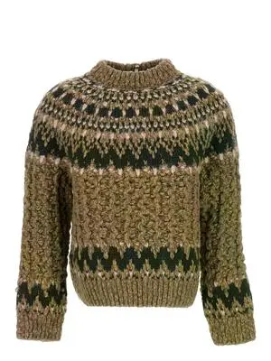 Moncler Patterned Mock-neck Sweater - Neutrals