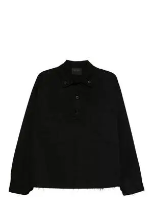 TEAM WANG DESIGN Twill Cotton Polo - Black