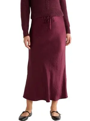 Marine Layer Gabriella Crinkle Slip Midi Skirt - Fig