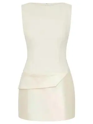Rachel Gilbert Rikki Draped Mini Dress - Neutrals
