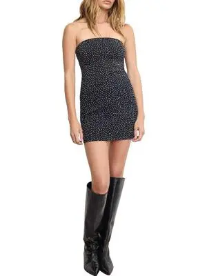 Good American Strapless Mini Dress With Crystal Detail - Black411