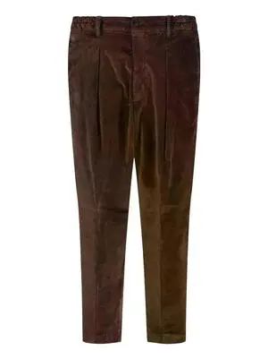 ENTRE AMIS Pleated-front Corduroy Trousers - Brown