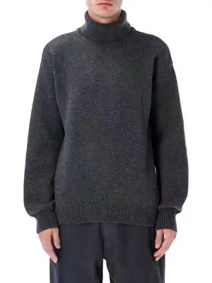 Colorful Standard Roll-neck Knitted Sweater - Grey