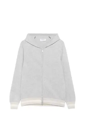 GRAN SASSO Hooded Tracksuit With Striped Trim - Grey