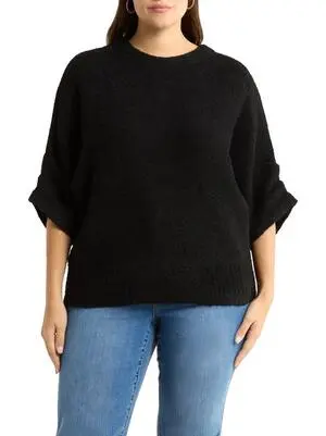 Wit & Wisdom Dolman Sleeve Crewneck Sweater - Black