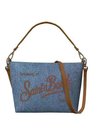 MC2 SAINT BARTH Denim Shoulder Bag With Logo - Blue