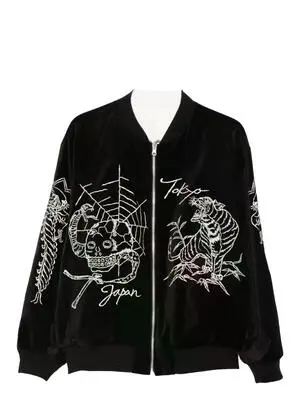 NEIGHBORHOOD Souvenir Embroidered Bomber Jacket - Black