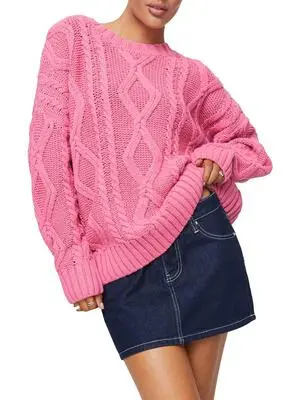 PRINCESS POLLY Anaya Cable Stitch Oversized Sweater