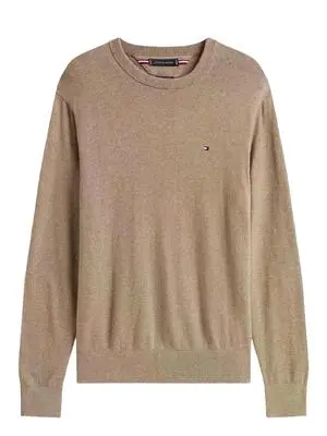 Tommy Hilfiger Logo-embroidered Crew-neck Sweater - Neutrals