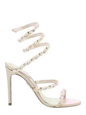 Rene Caovilla 100mm Chandelier Embellished Sandals - Neutrals