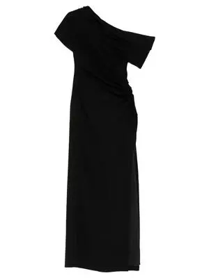 Simkhai Kally Draped One-shoulder Midi Dress - Black