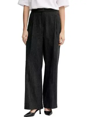 Barbour Pinstripe Pattern Trousers - Grey