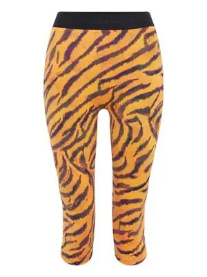MARINE SERRE Tiger-print Trousers - Orange